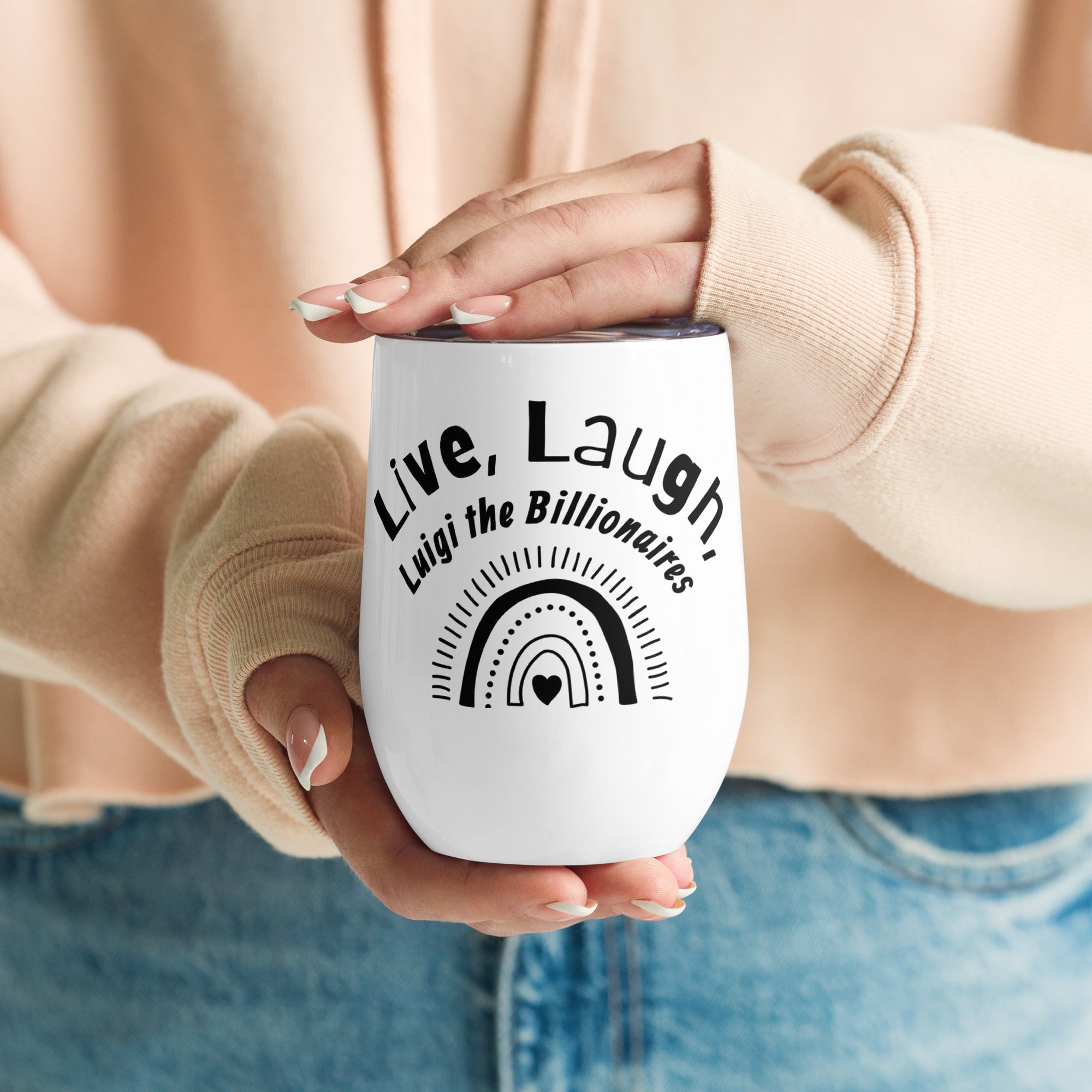 Live, Laugh, Luigi the Billionaires - Insulated Wine tumbler ...
